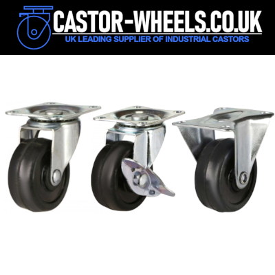 50MM Light Duty Rubber Castors - UK Leading Castor & Wheels Suppliers