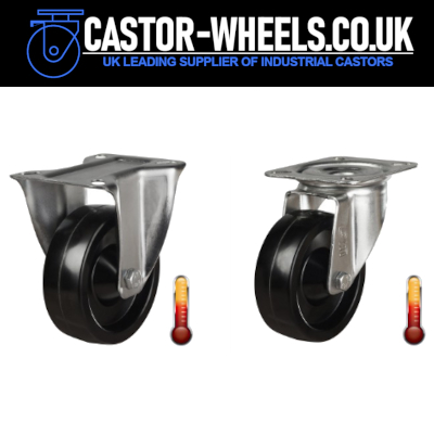 100MM HIGH TEMPERATURE RESISTANT WHEEL CASTOR - Castor-Wheels.co.uk